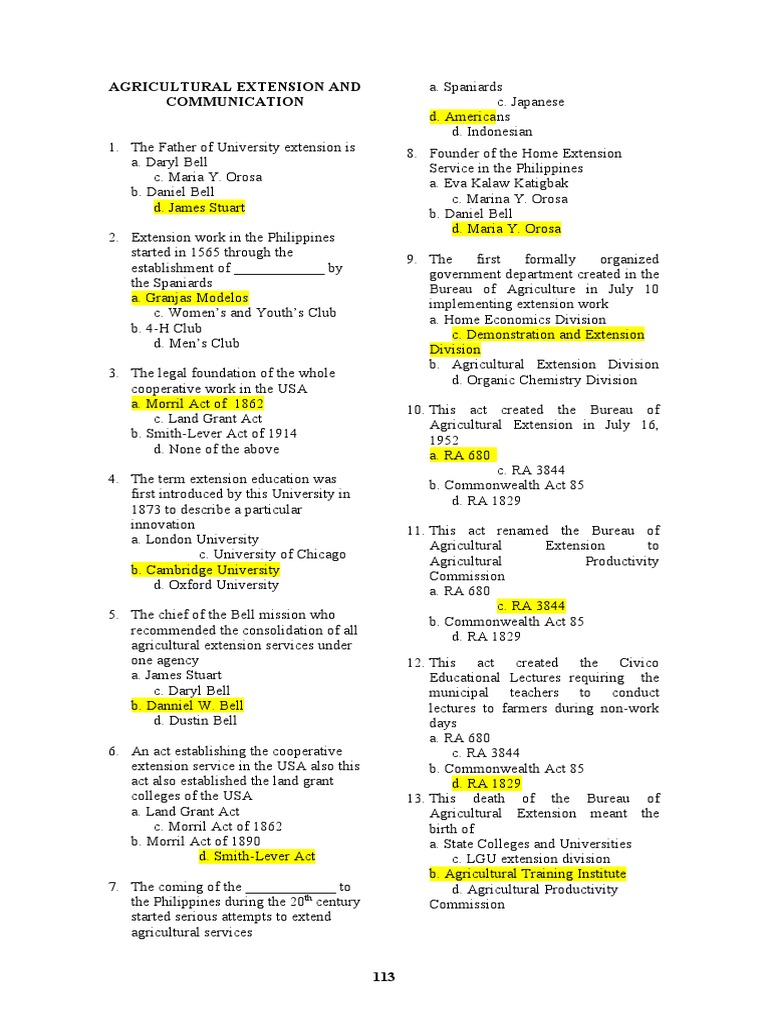 Agricultural Extension and Communication Q&a | PDF | Communication ...