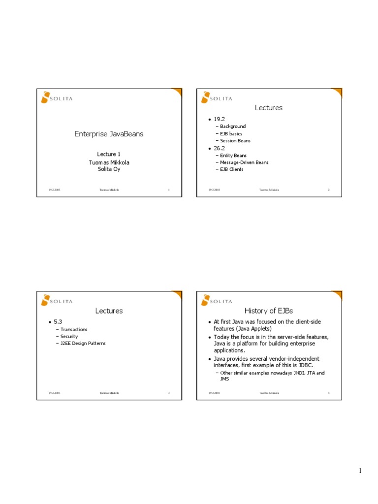 Enterprise JavaBeans Overview and Basics | PDF | Enterprise Java Beans ...