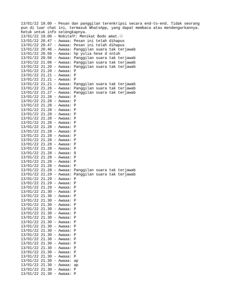 Chat WhatsApp Dengan Awaaa | PDF