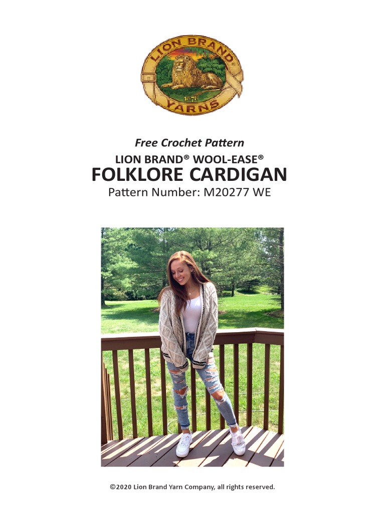 Folklore Cardigan: Pattern Number: M20277 WE | PDF | Knitting ...