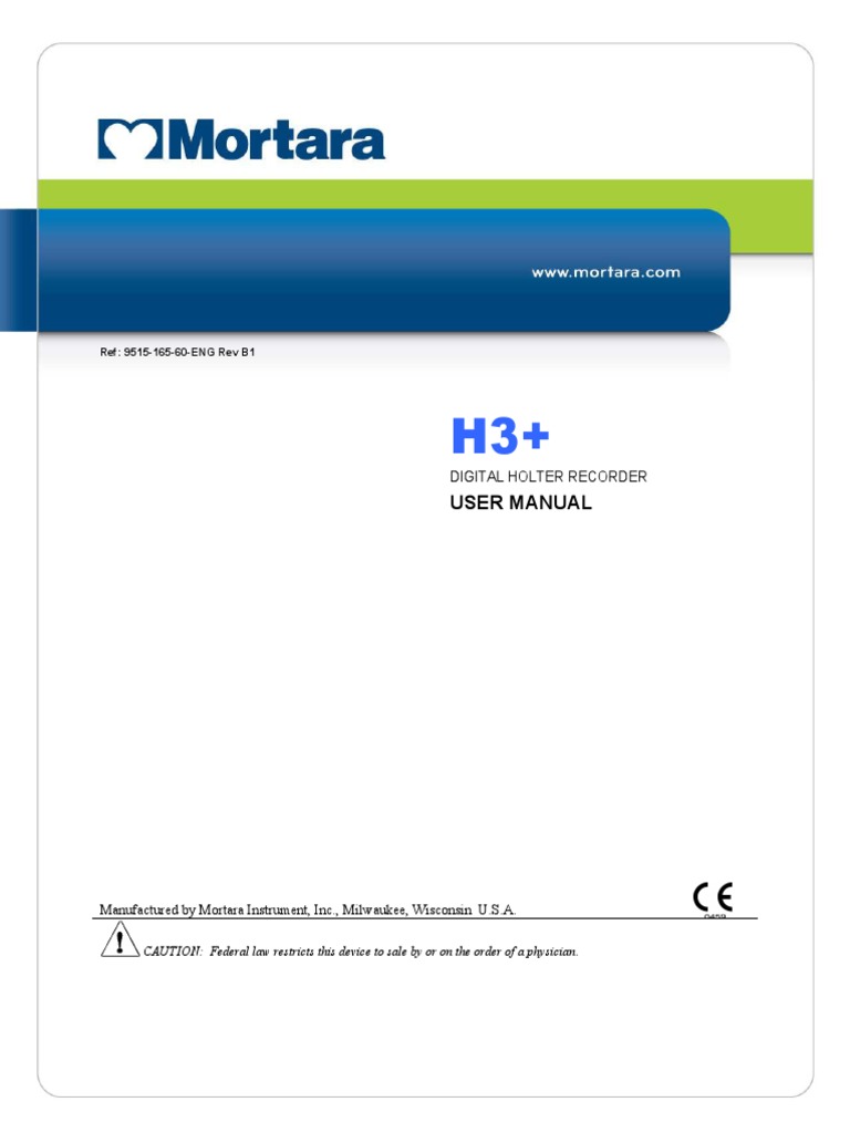Welch Allyn h3 Digital Holter Recorder User Manual | PDF ...