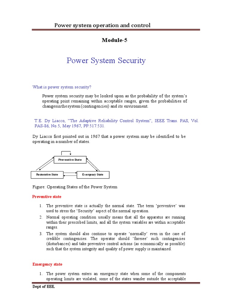 Power System Security | Download Free PDF | Least Squares | Electrical ...