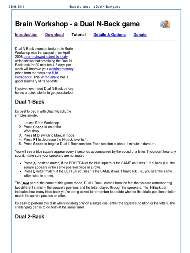 Improve Memory with Dual N-Back Game | PDF | Stress (Biology) | Cortisol