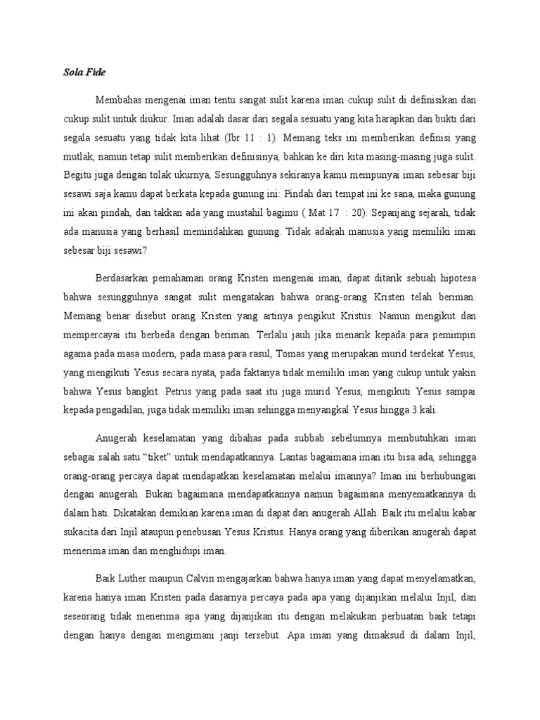 Sola Fide | PDF | Agama & Spiritualitas