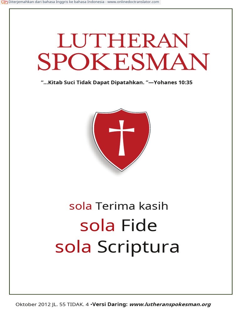 Sola Gratia, Sola Fide, Sola Scriptura - En.id | PDF