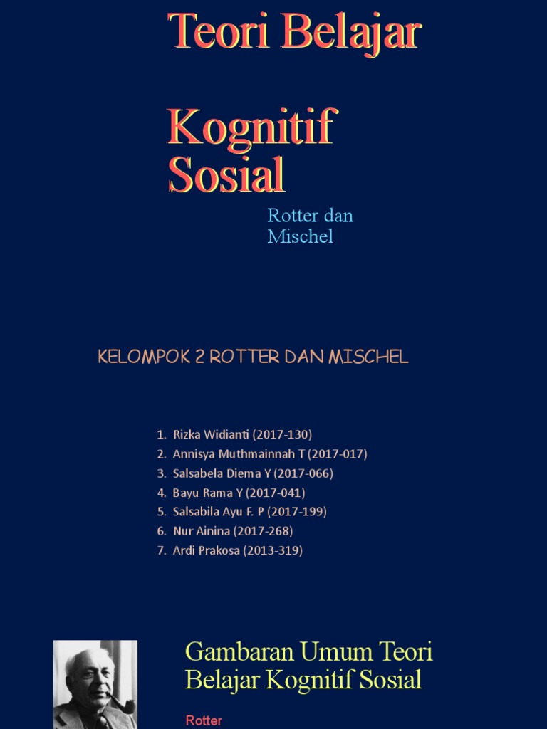 Teori Belajar Kognitif Sosial Rotter Dan Mischel | PDF