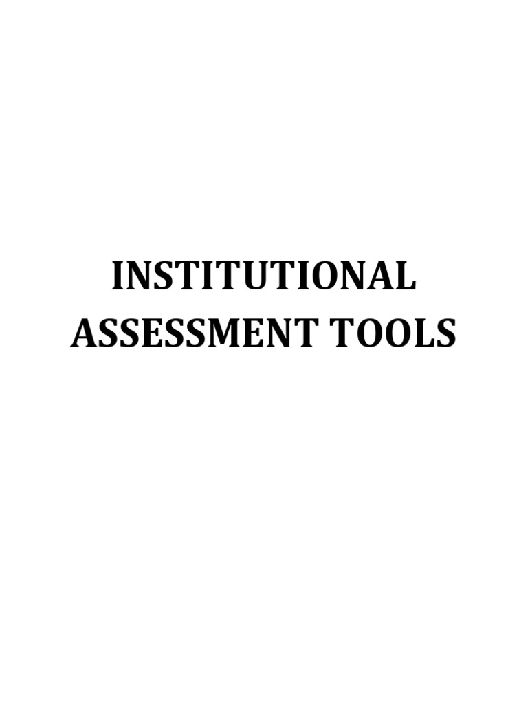 Facilitate Institutional Assessment Tools Sample | PDF | Electrical Wiring | Personal Protective ...