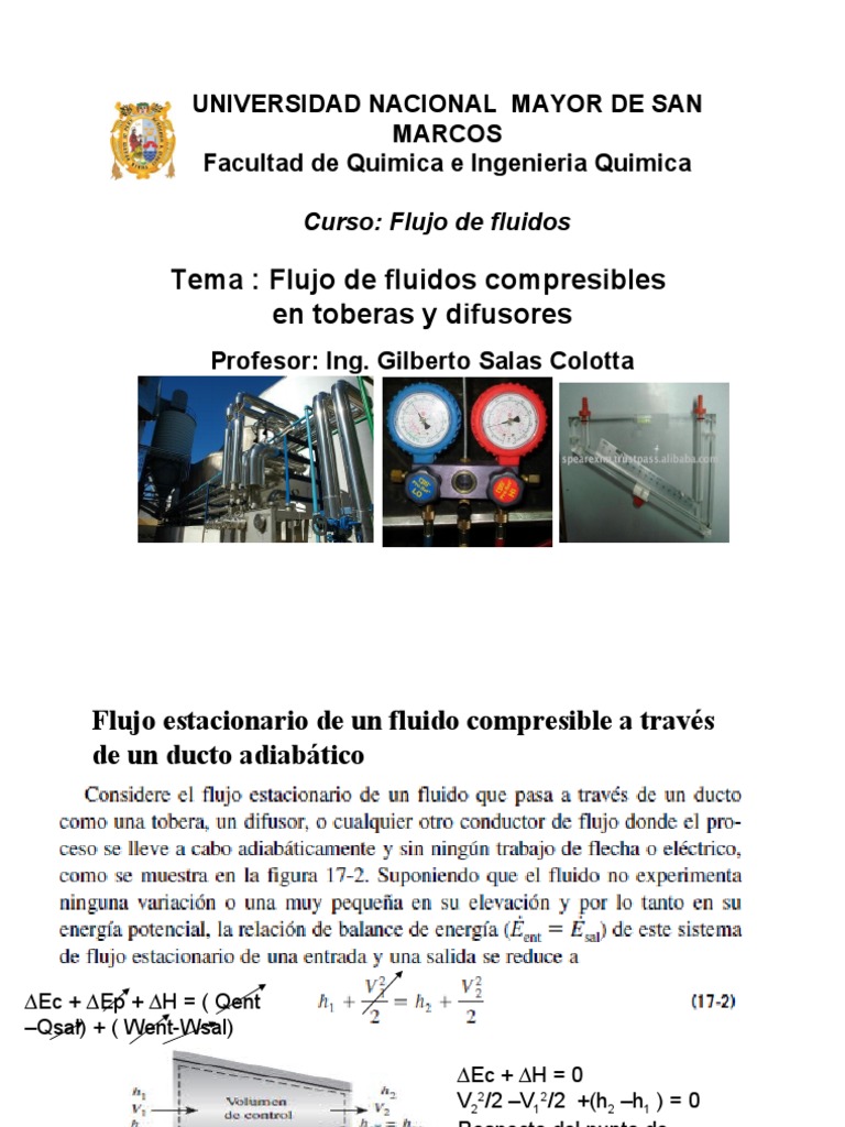 Clase 16. Flujo Compresible en Toberas y Difusores | PDF | Boquilla ...