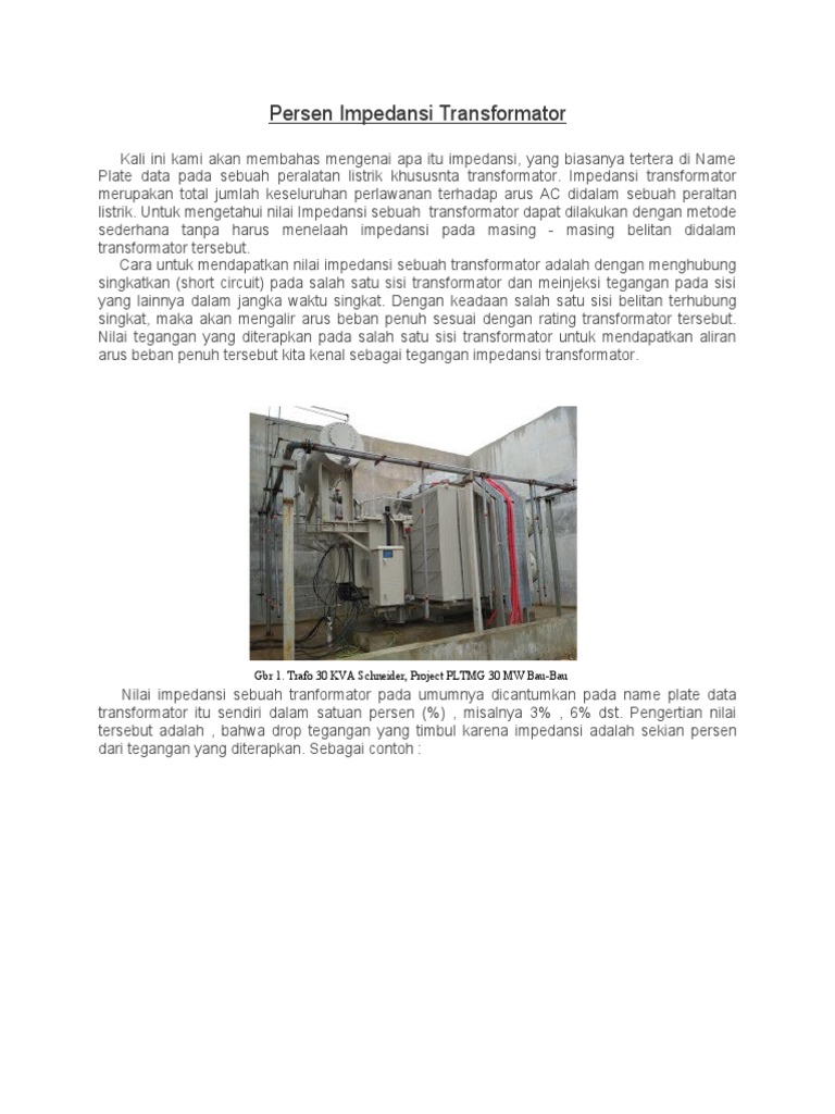 Bagus - Persen Impedansi Transformator | PDF