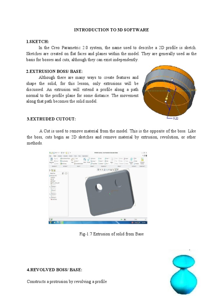 Introduction to 3D Modeling Software | PDF | Extrusion