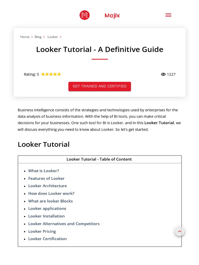 Looker Tutorial - What Is Looker and How Looker Works | PDF | Databases ...