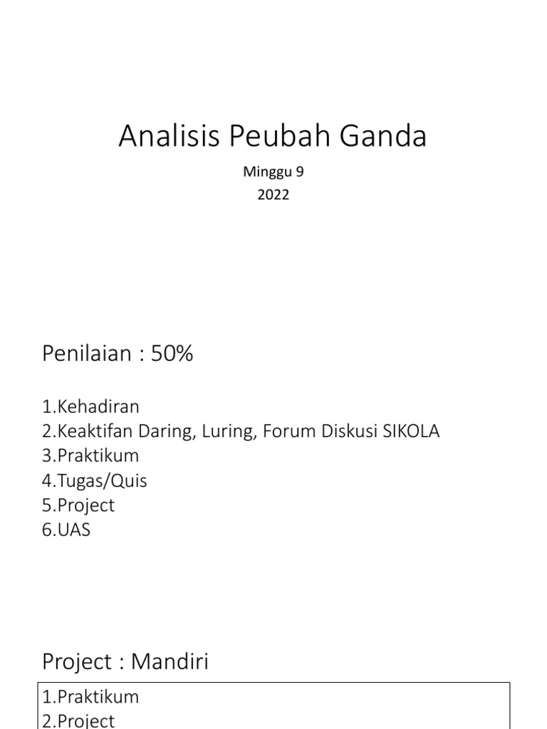 Analisis Peubah Ganda S1 Minggu 9 Project | PDF