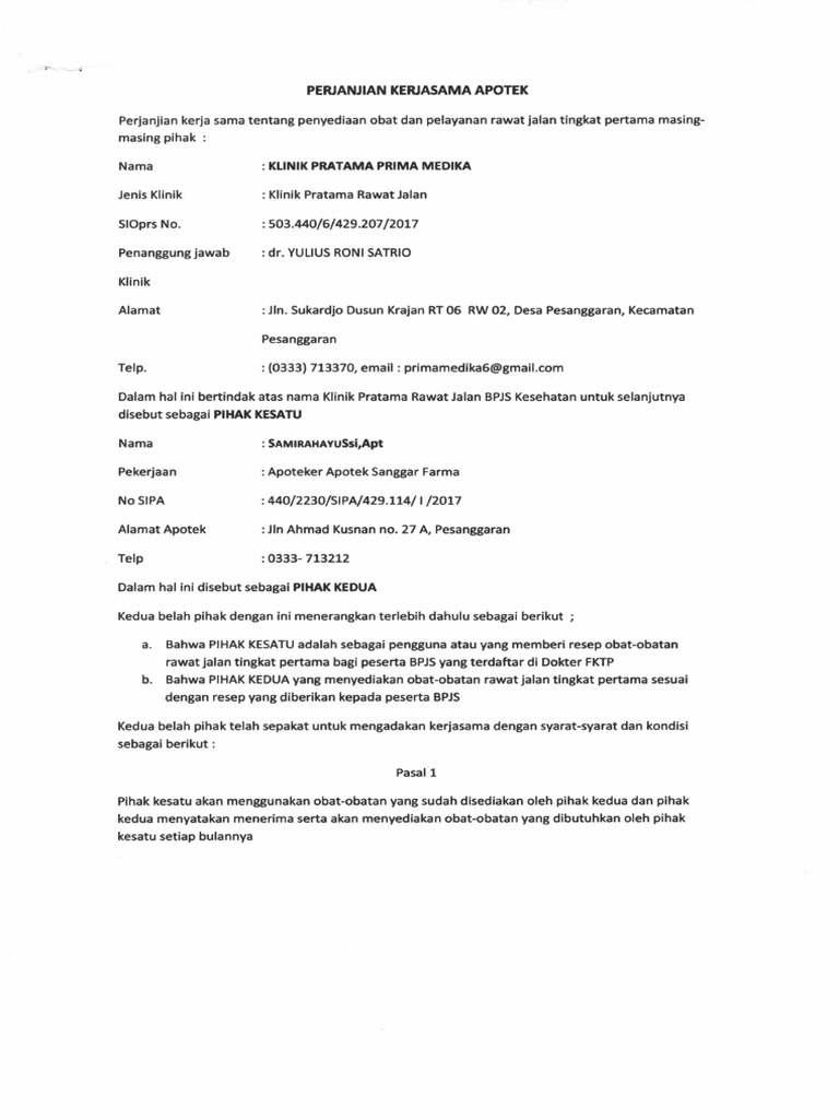 Contoh Jejaring Apotek | PDF