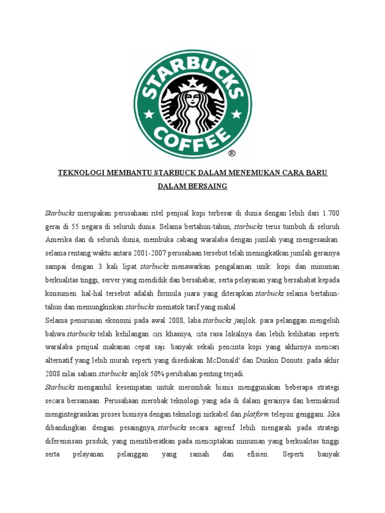 Teknologi Membantu Starbuck Dalam Menemukan Cara Baru Dalam Bersaing | PDF