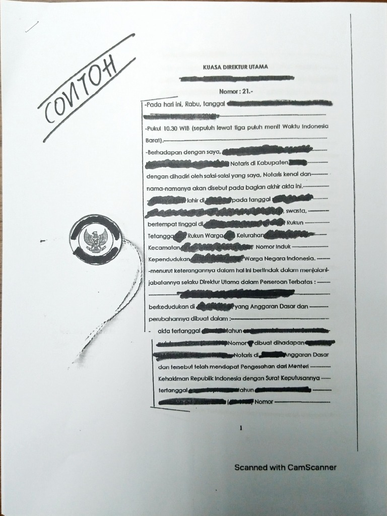 Contoh Draft Perjanjian Notaris | PDF