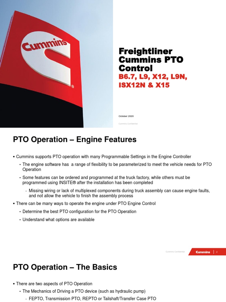 Freightliner Cummins PTO Control 3 | PDF | Transmission (Mechanics ...