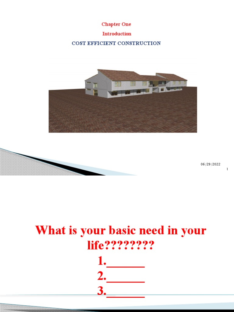 Cost Efficient Construction: Chapter One | PDF | Sustainability | Green ...