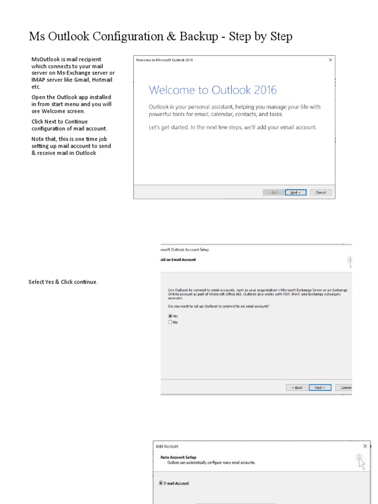 Ms Outlook Configuration & Backup | PDF