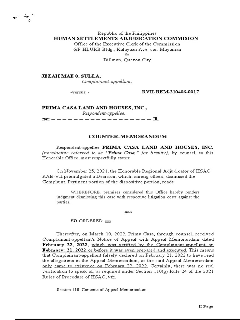 Counter Memo - Sulla | PDF | Loans | Business