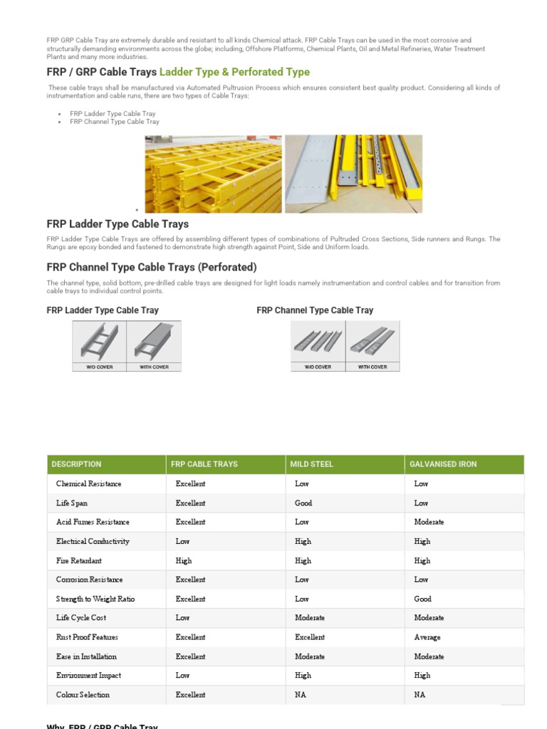 FRP Cable Trays | PDF | Corrosion | Fibre Reinforced Plastic