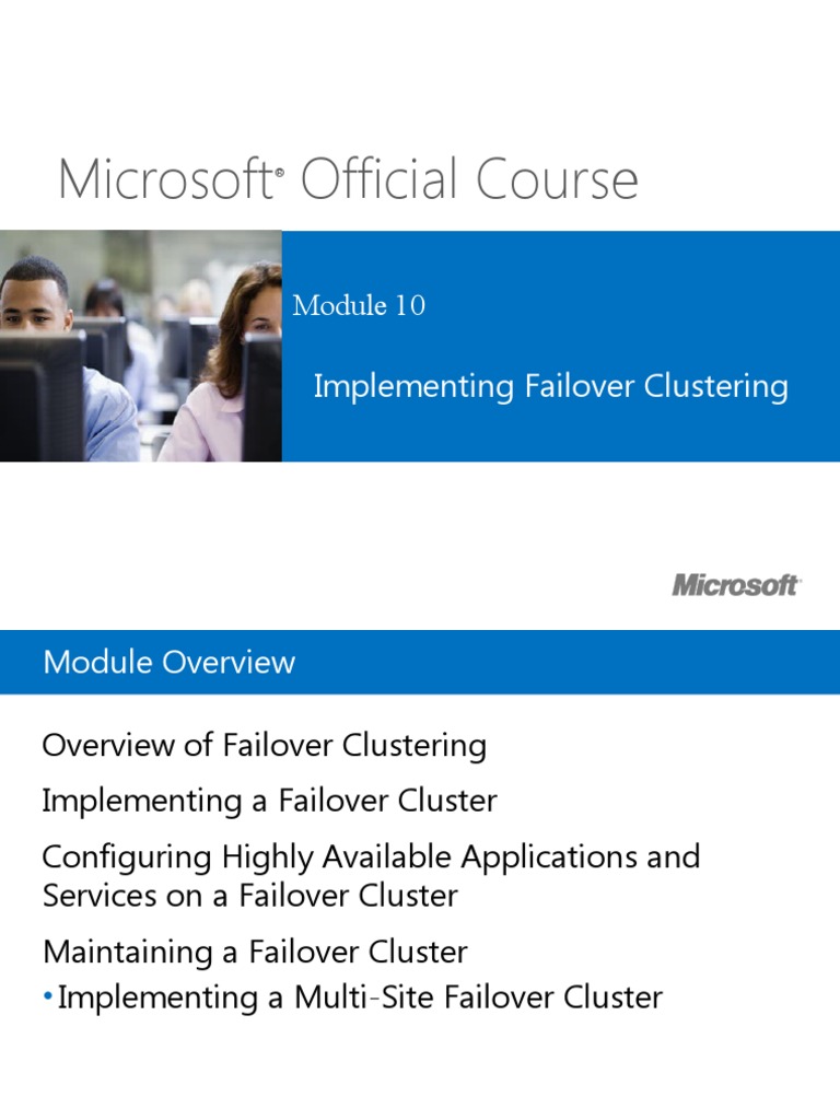 Microsoft Official Course: Implementing Failover Clustering | PDF | Computer Cluster ...