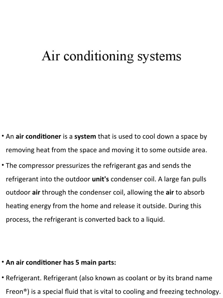 Overview of Air Conditioning Systems | PDF | Air Conditioning | Automation