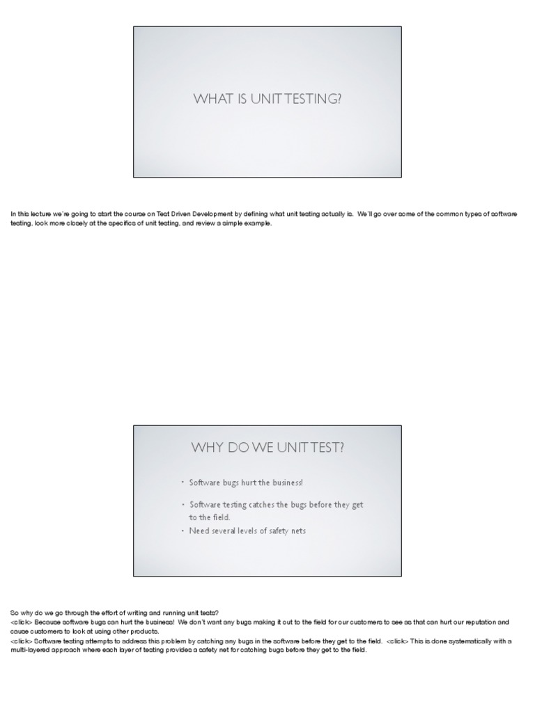 What Is Unit Testing Presentation | PDF | Software Testing | Unit Testing