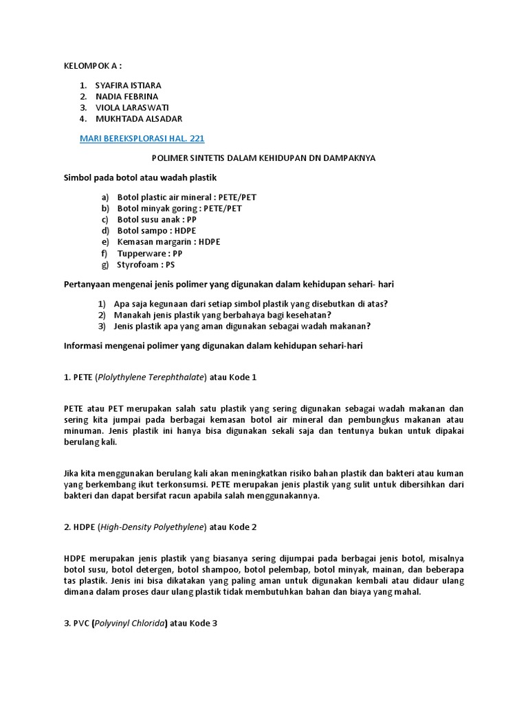 Kelompok A Kimia | PDF | Kesehatan Holistik | Sains & Matematika