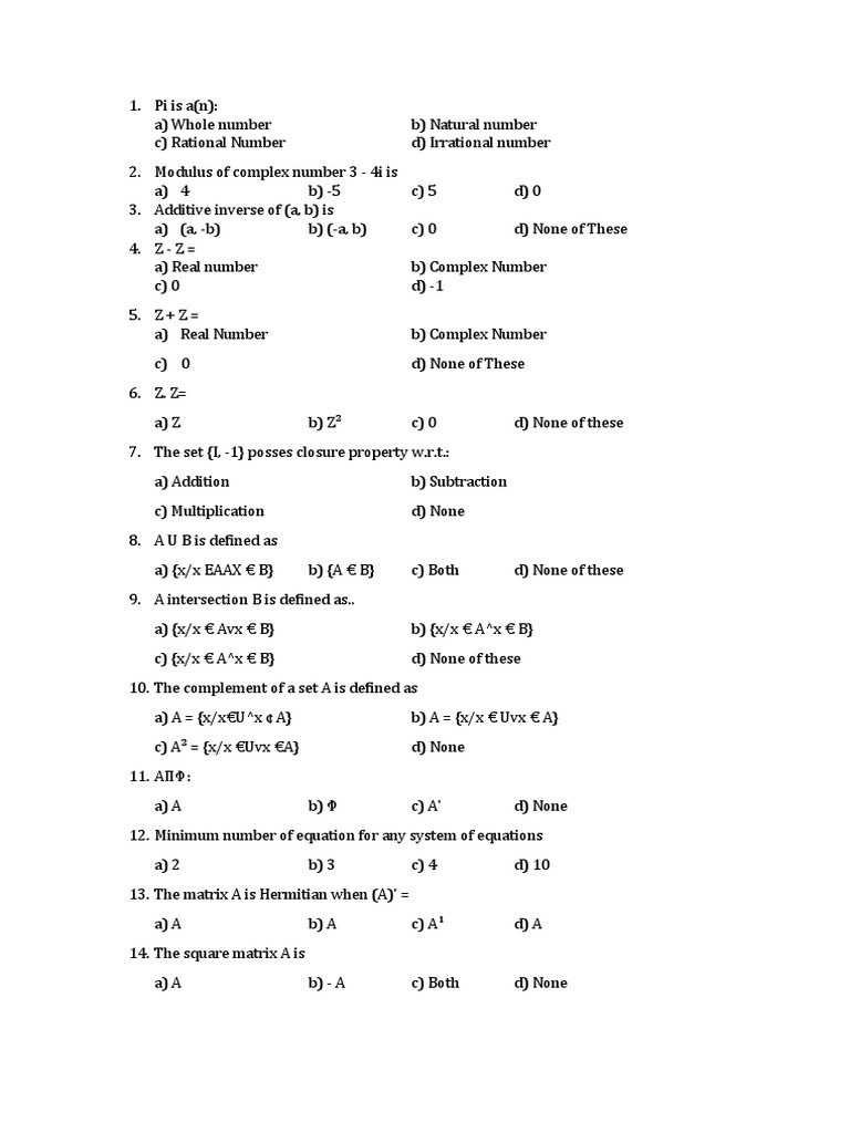 QP | PDF | Matrix (Mathematics) | Complex Number