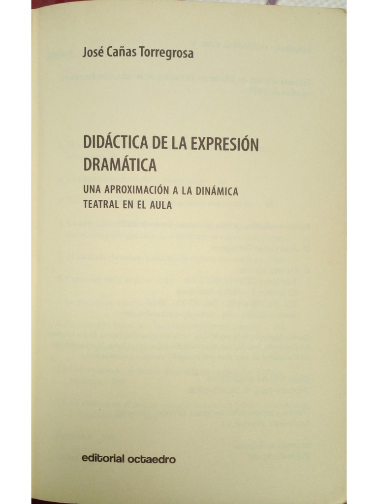 Didáctica de La Expresión Dramática-Cañas | PDF
