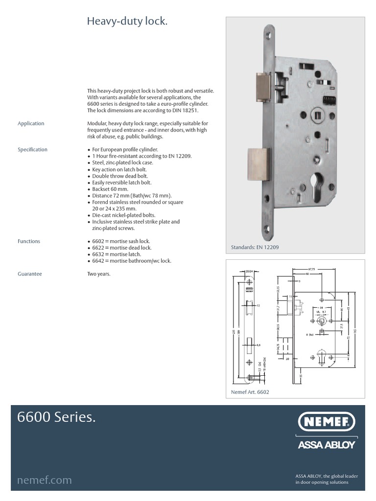 Nemef 6600 Series Heavy-Duty Lock | PDF | Home & Garden