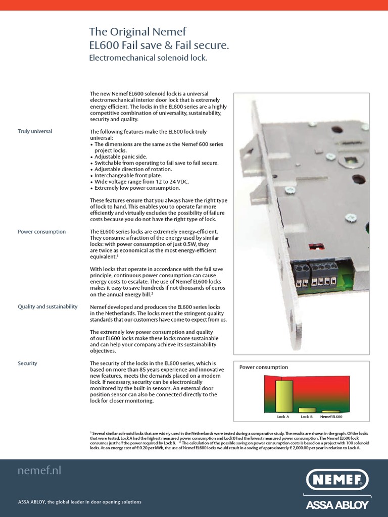 Nemef Leaflet EL600 Fail-Save and Fail Secure | PDF | Efficient Energy ...