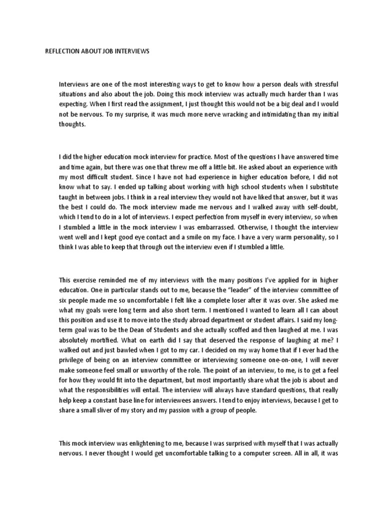 REFLECTION ABOUT RESUME, APPLICATION, JOB INTERVIEW-WPS Office | PDF ...