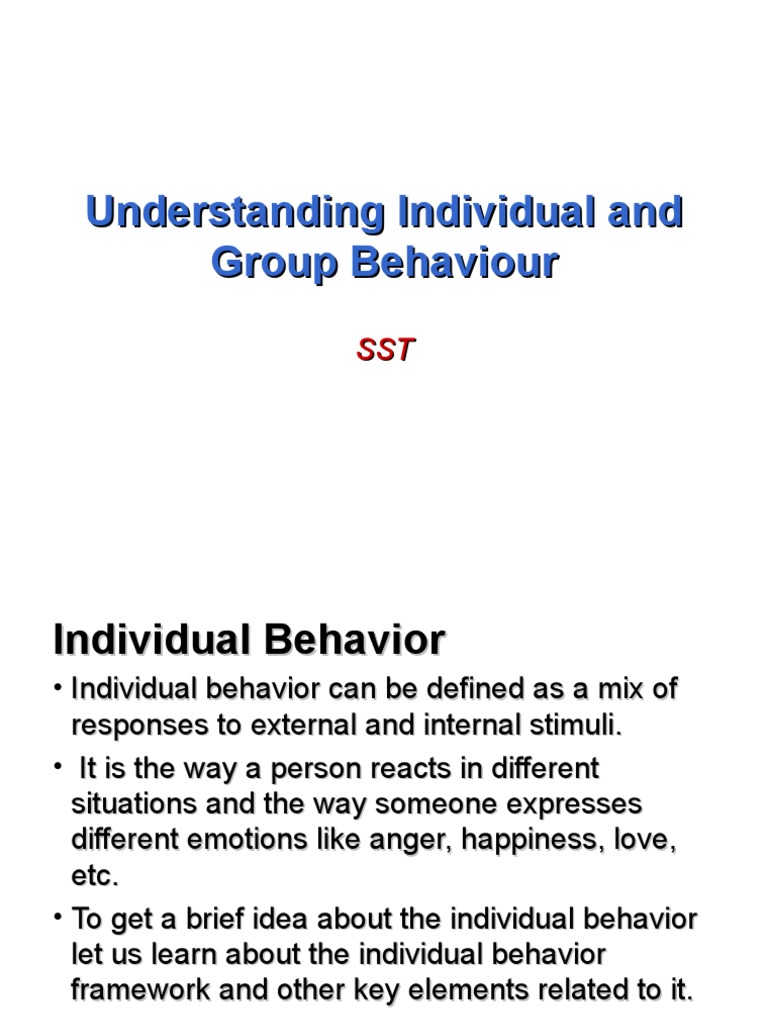 Individual and Group Behaviour | PDF | Perception | Reinforcement