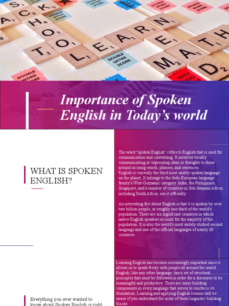 Importance of Spoken English in Today's World | PDF | English Language ...