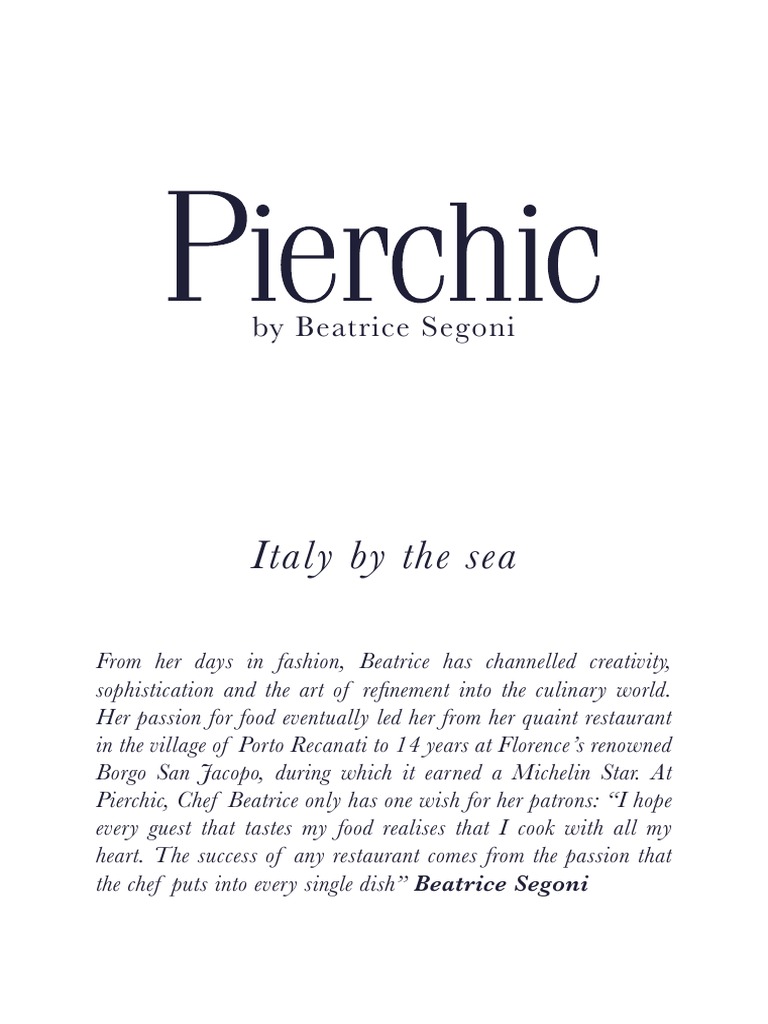 Pier Chic Food Menu | PDF | Western Cuisine | Regional & Ethnic Food