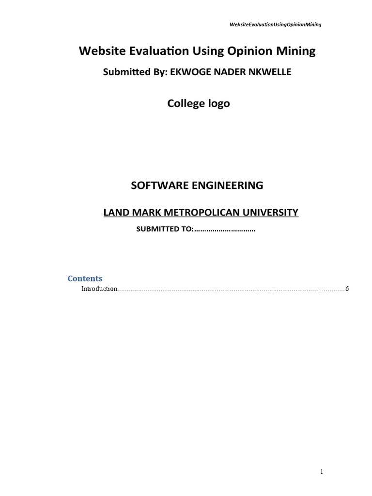 My Project Website Evaluation Using Opinion Mining Pdf Java 7433