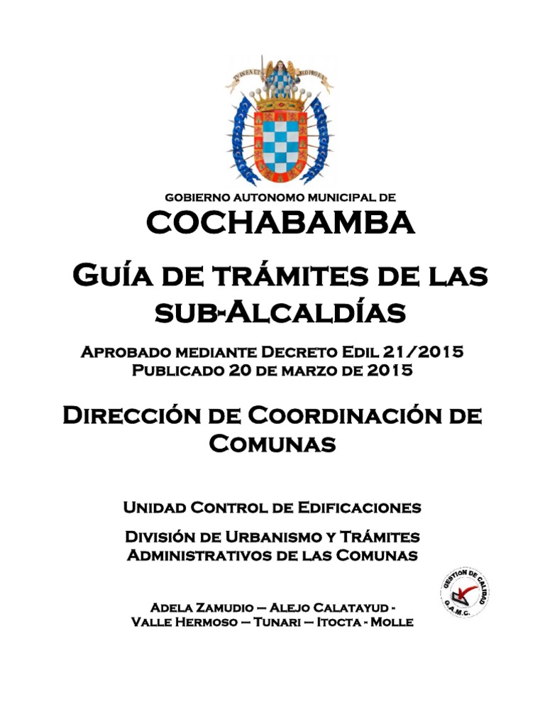 Guia Tramites Cochabamba | PDF | Regulación | Impuestos