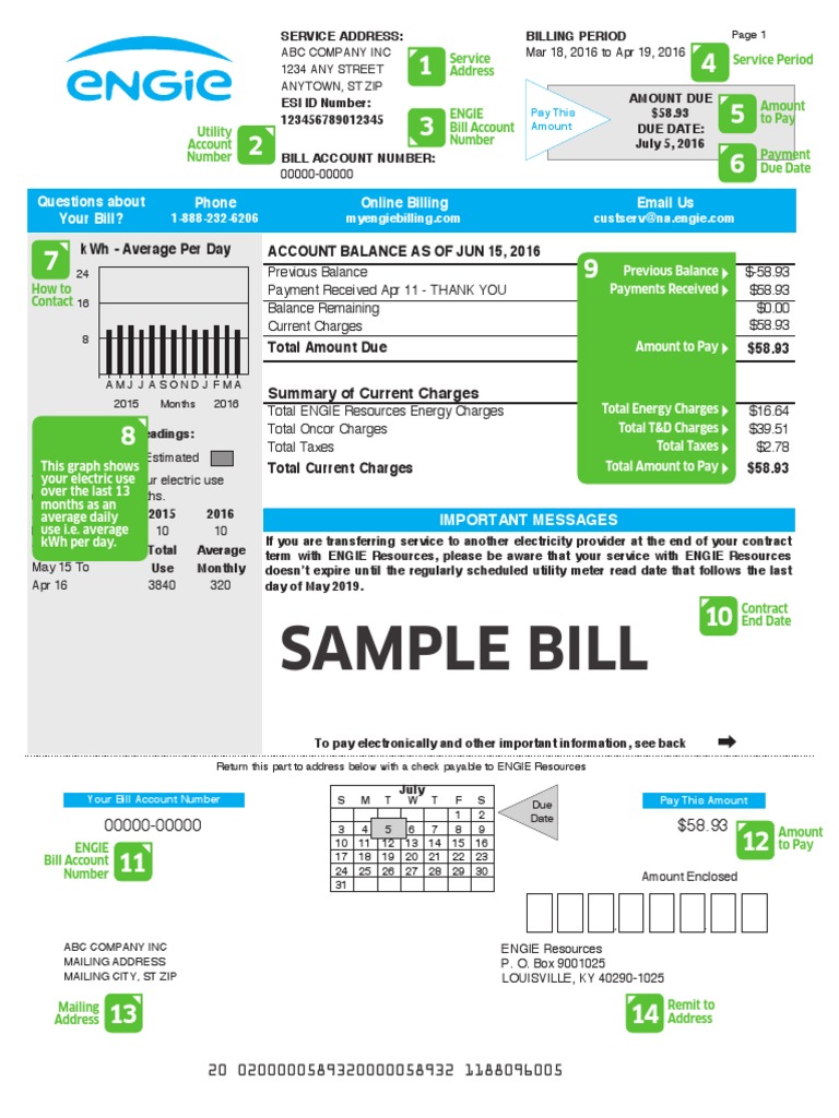 Sample Bill: KWH - Average Per Day Account Balance As of Jun 15, 2016 ...