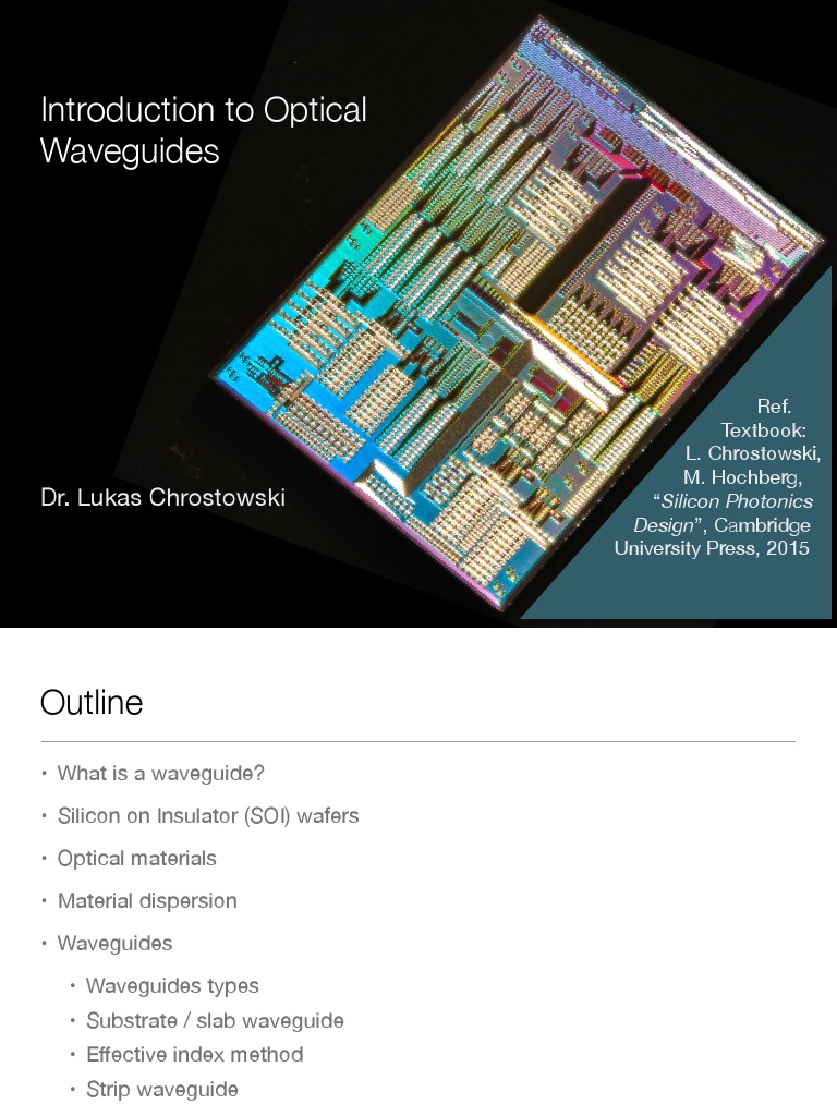 Introduction To Optical Waveguides: Dr. Lukas Chrostowski | PDF | Dispersion (Optics ...
