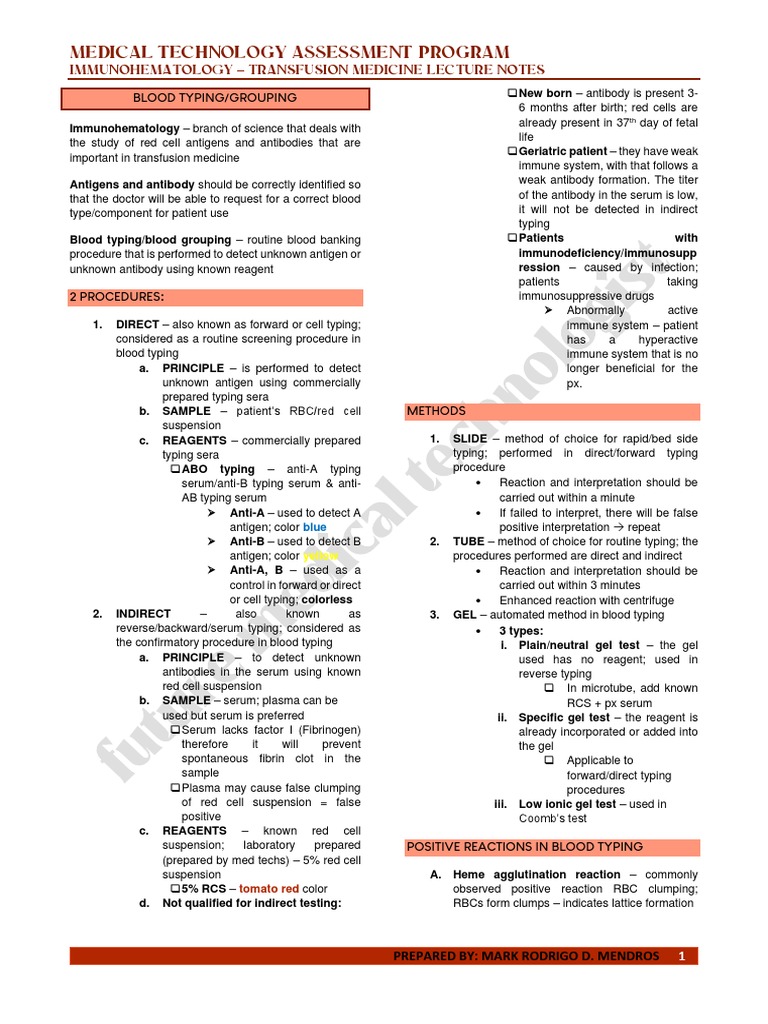 Mtap - Immunohema Transfusion Medicine | PDF | Antibody | Blood Plasma