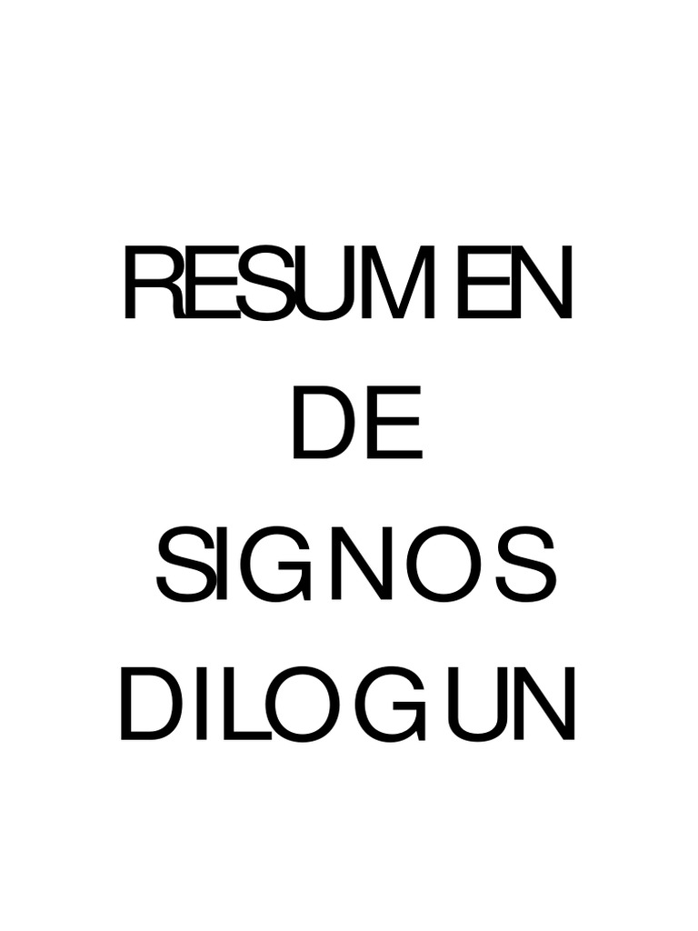 Resumen Signos | PDF