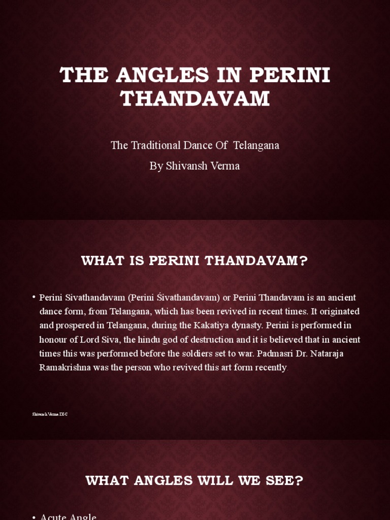 The Angles in Perini Thandavam | PDF