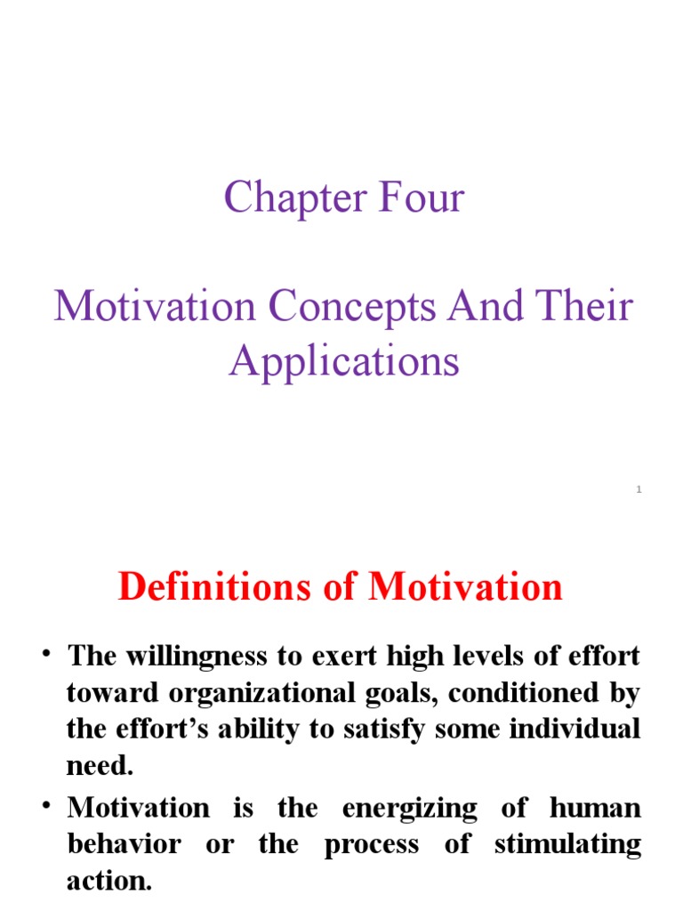 Chapter Four Motivation Concepts and Their Applications | PDF ...