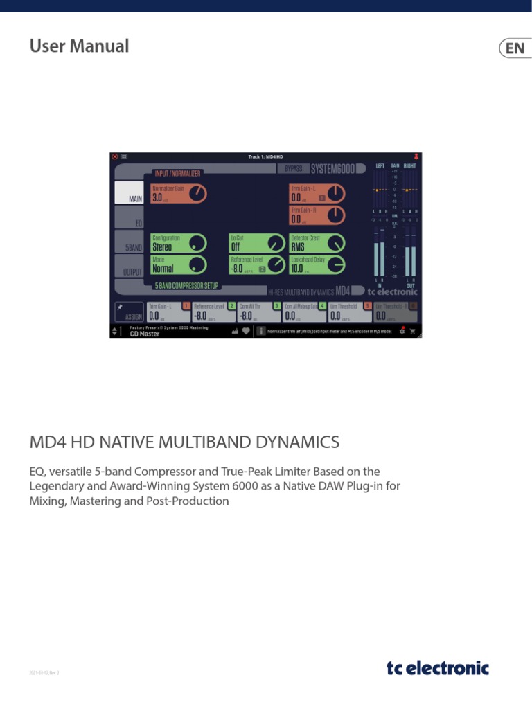 User Manual: Md4 HD Native Multiband Dynamics | PDF | Equalization ...