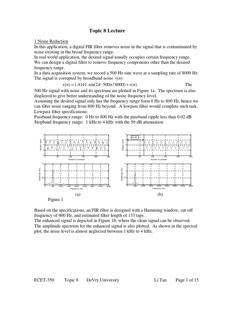 Topic 8 Lecture: VN XN N VN | Download Free PDF | Equalization (Audio) | Low Pass Filter