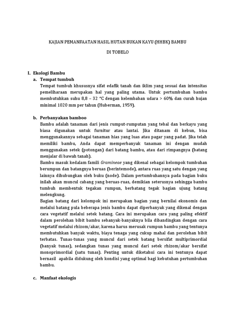 Pemanfaatan Hasil Hutan Bukan Kayu | PDF