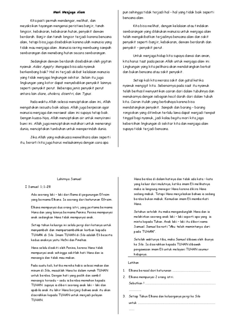 Materi PAK Kls 3 Semester 2 | PDF