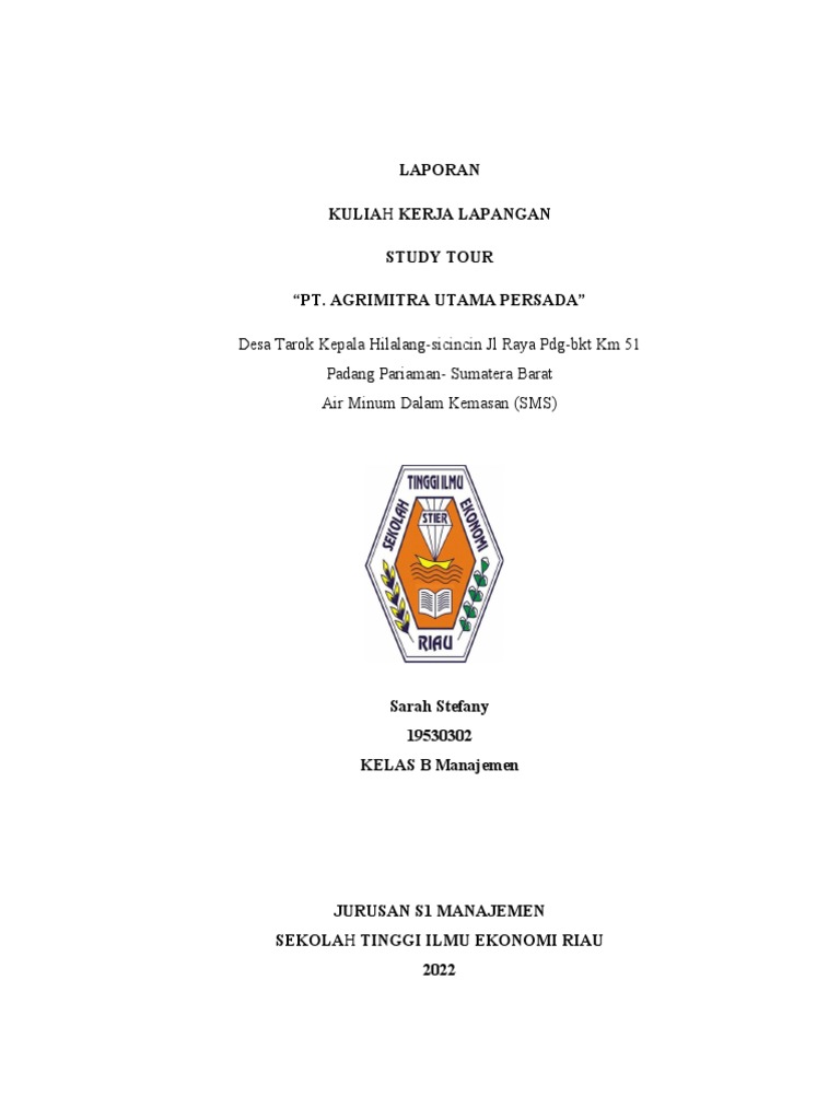 LAPORAN KKL Study Tour SARAH STEFANY | PDF