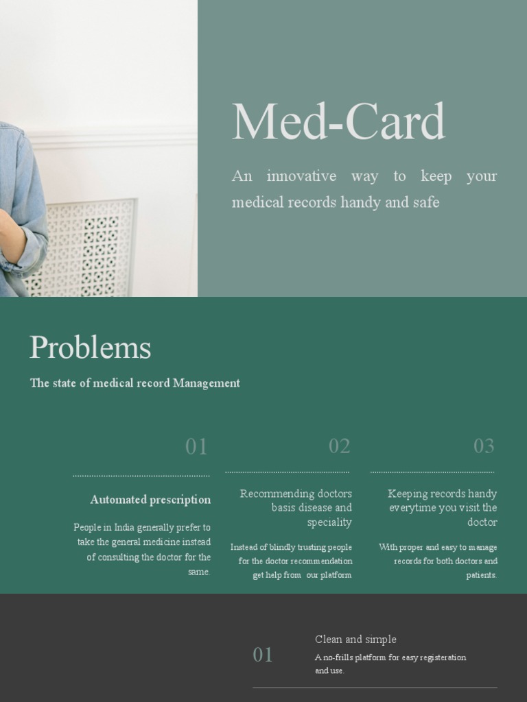 Med Card Pitch Deck Presentation | PDF | Medical Record | Physician